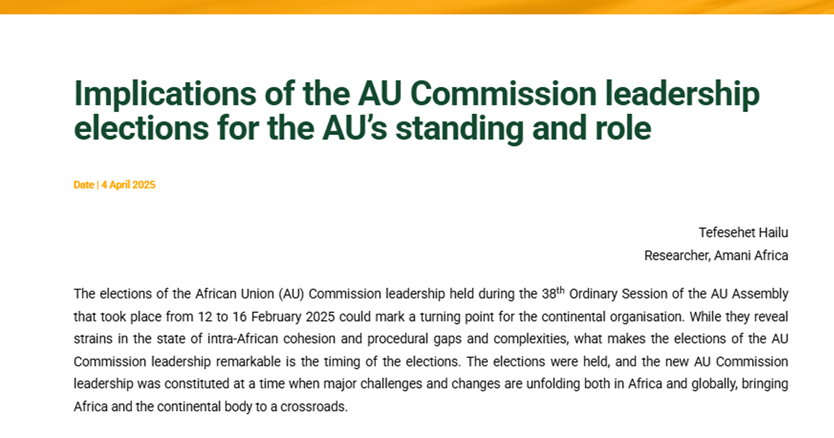 Implications of the AU Commission leadership elections for the AU’s ...
